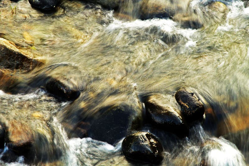 Rocks in Stream with Smooth Flowing Water Stock Image - Image of ...