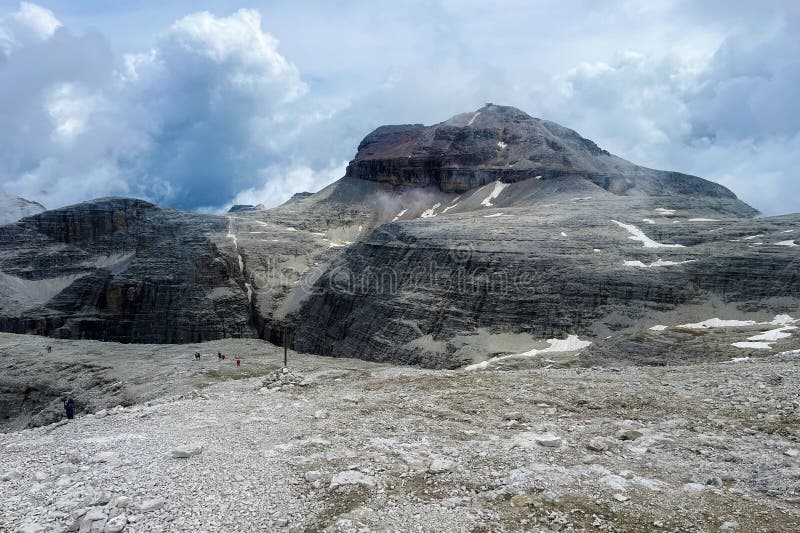 Rocks on Top of Sass Pordoi, Dolomites Italy Stock Image - Image of ...