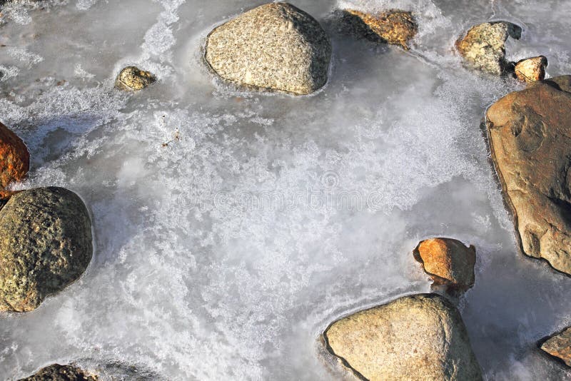 Rocks surrounded by ice stock photo. Image of water, cold - 17627576
