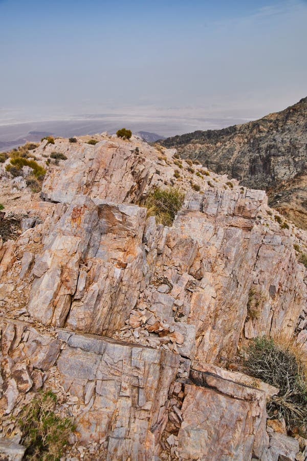 Rocks on Top of Large Mountain in Desert Stock Image - Image of ...