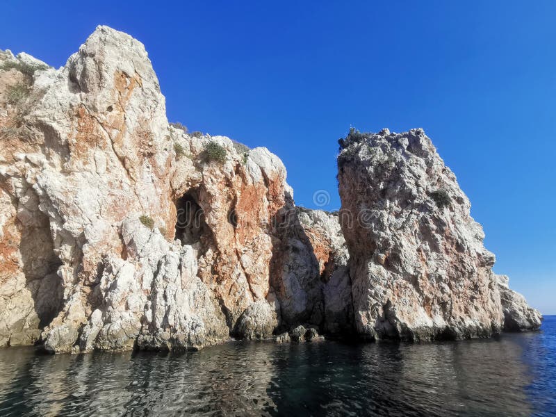 Rocks on an Uc Adalar Island in the Mediterranean Sea Stock Image ...