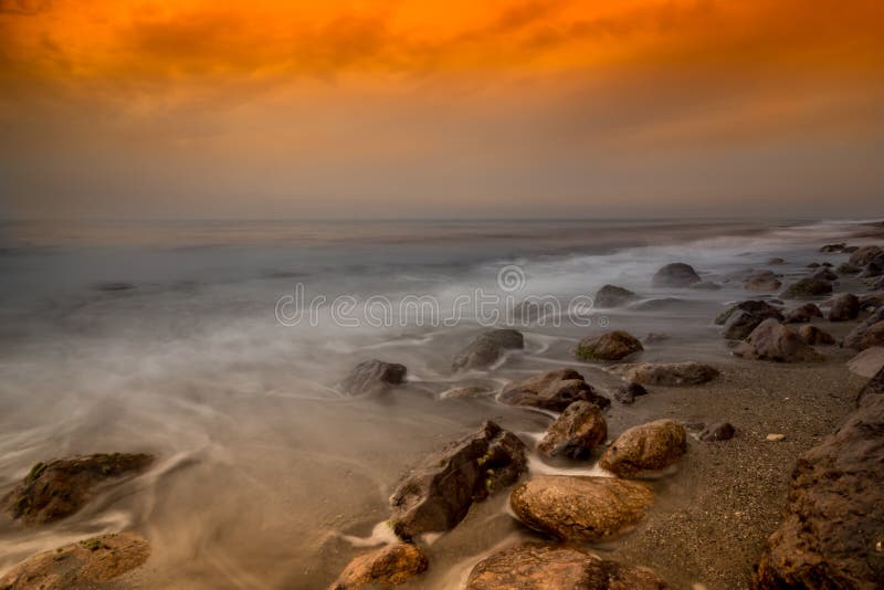 Ocean beach sunset stock photo. Image of inspiration - 31723674