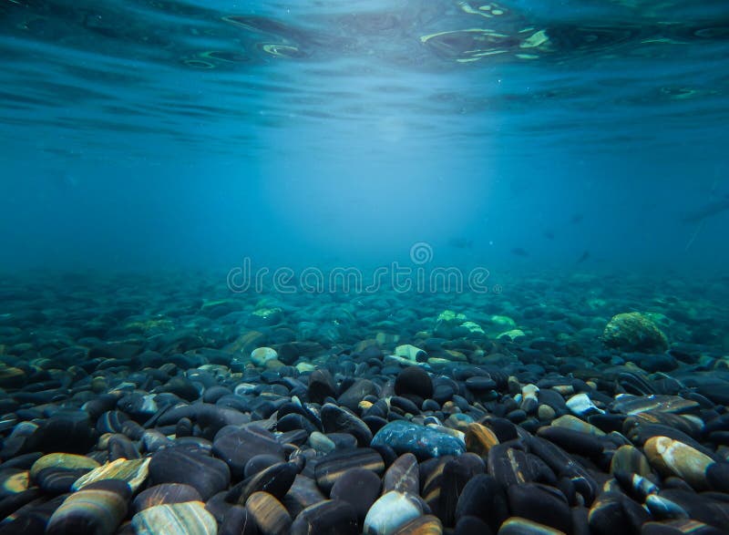 Rocks Under the Sea Waves Water in Thai. Background with Lots O Stock ...