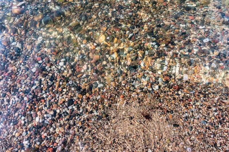 Rocks Under Water. Sea Pebbles in Clear Water Stock Image - Image of ...