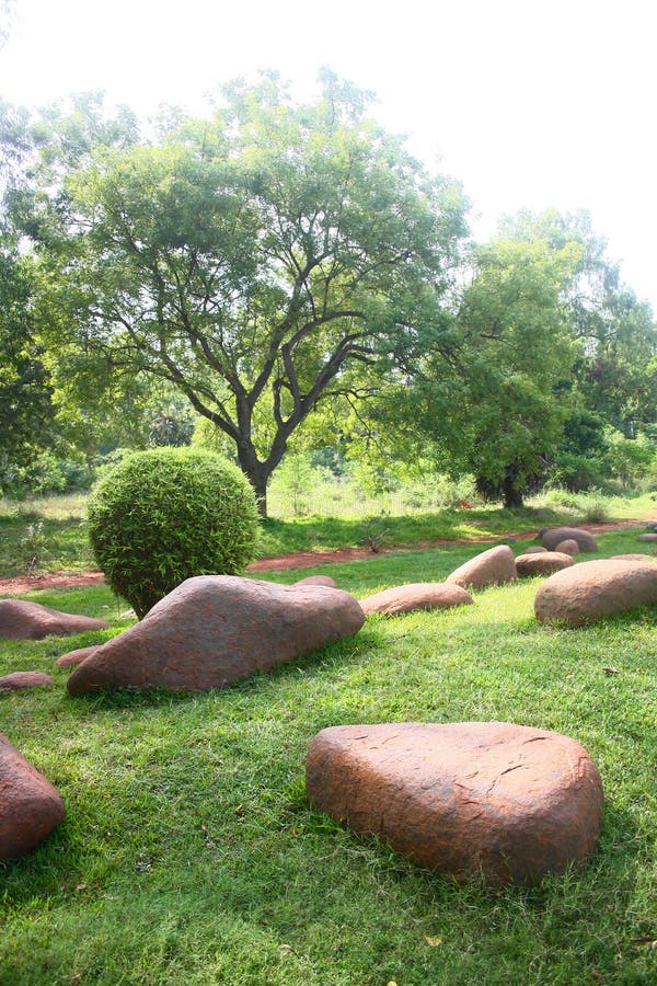 Rocks Used for Landscaping in a Garden Stock Photo - Image of garden ...