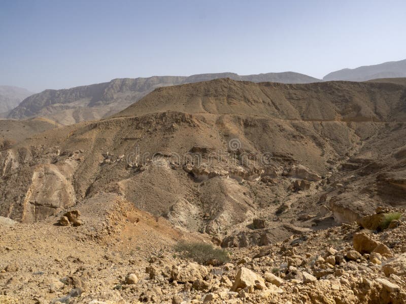 Rocks and Valleys in a Mountain Landscape in Northern Oman Stock Photo ...