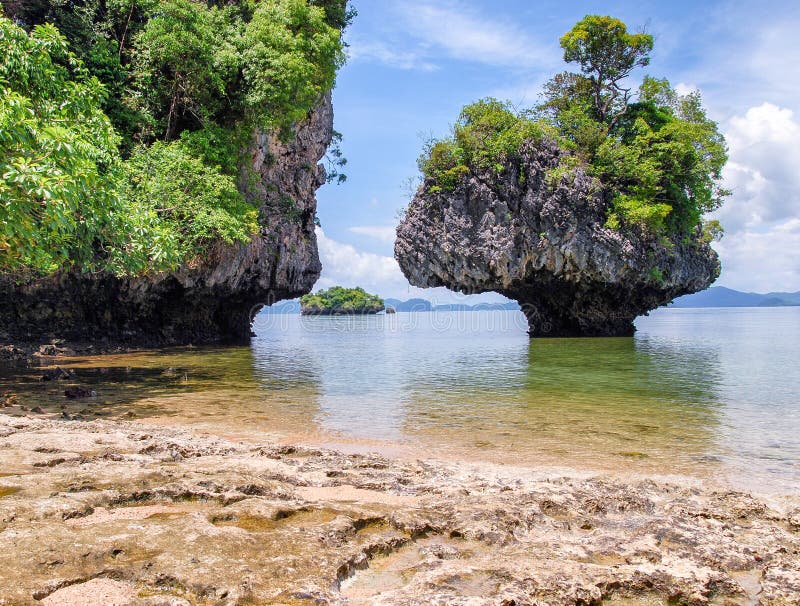 Rocks and Vegetation of Thailand Stock Photo - Image of water, phuket ...