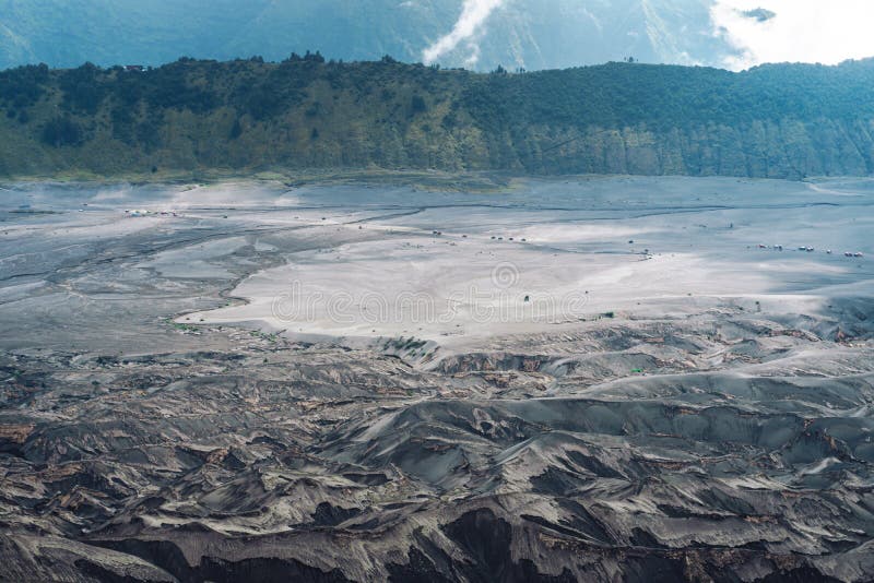 Rocks with Volcanic Rock and Sand Dune on Background Stock Photo ...