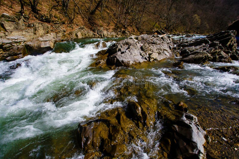 Rocks Washed by Mountain Stream. Spring Scenery Stock Image - Image of ...