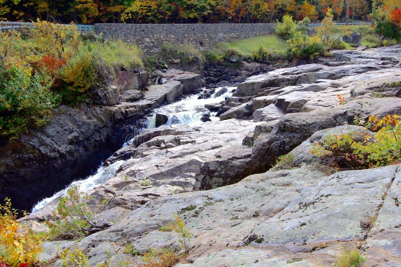 Rocks waterfall stock image. Image of leaves, waterfall - 51594231