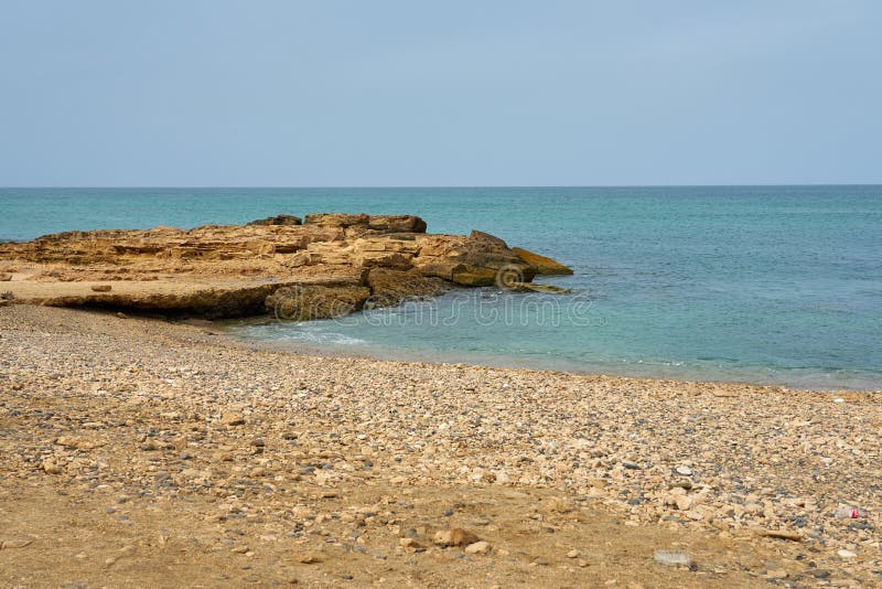 Rocks and Waves on a Sandy Tropical Beach. Stock Image - Image of ...