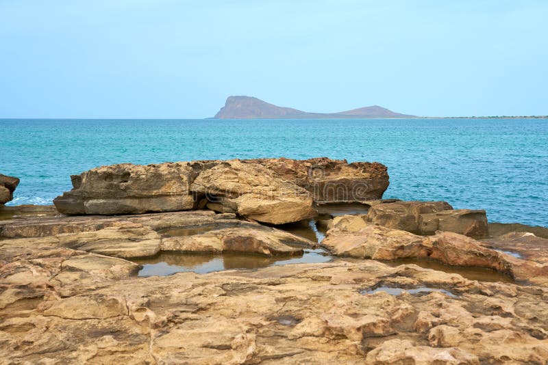 Rocks and Waves on a Sandy Tropical Beach. Stock Image - Image of sand ...