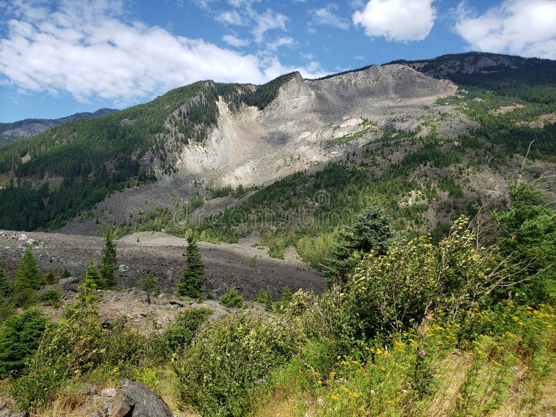 Rockslide on the Roadside stock photo. Image of rockslide - 171899874