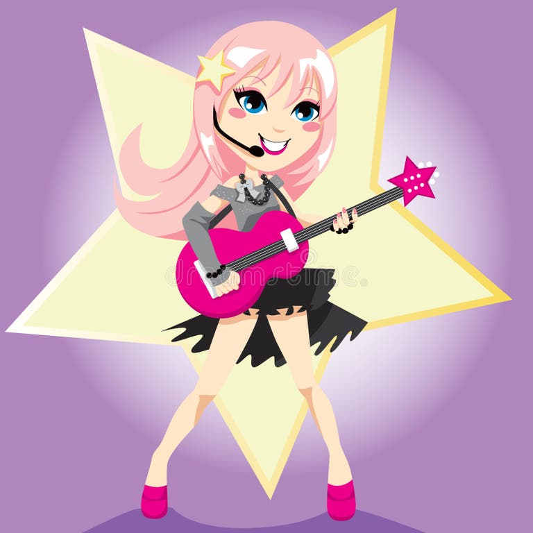Female Rockstar Stock Illustrations – 351 Female Rockstar Stock ...