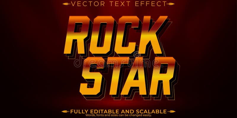 Rockstar Text Effect, Editable Music and Concert Text Style Stock ...