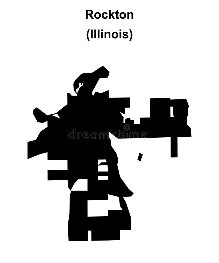 Rockton outline map stock vector. Illustration of borders - 387248186