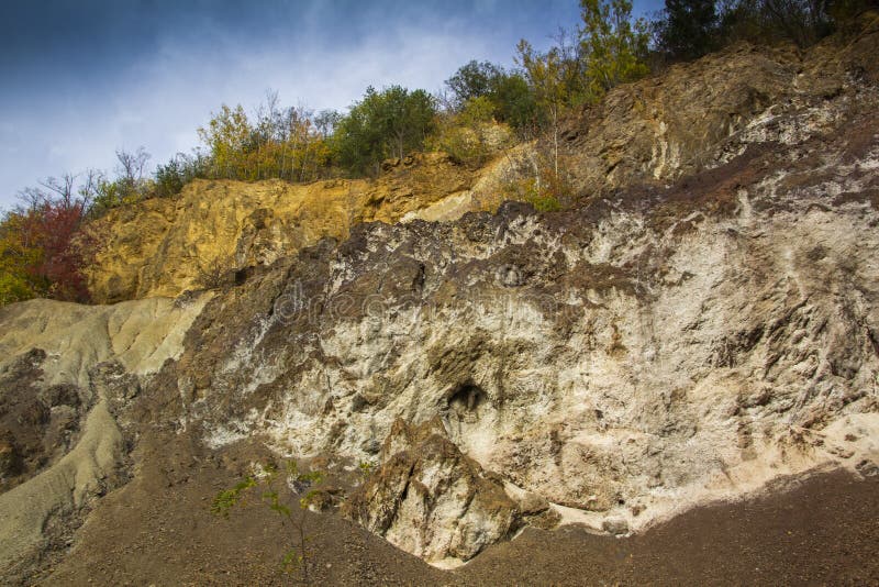 Rockwall in Hungary - Old Abandoned Mine Stock Photo - Image of ...
