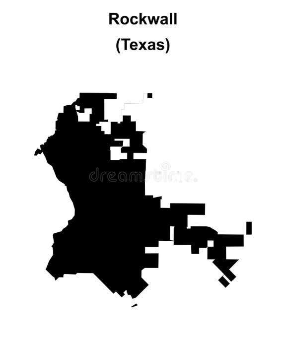 Rockwall outline map stock vector. Illustration of outline - 357648899