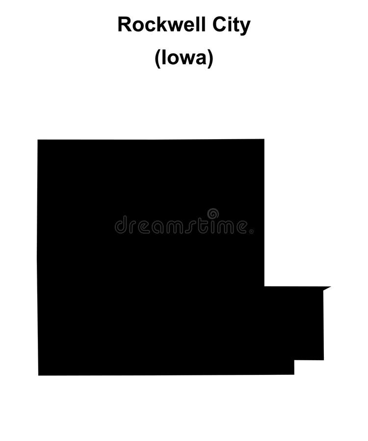 Rockwell City outline map stock vector. Illustration of iowa - 387207290