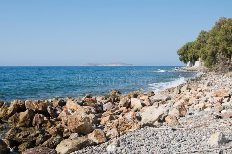 Rocky Aegean coast stock image. Image of rock, wall, island - 21656993