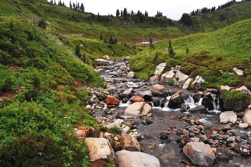 Rocky alpine stream stock image. Image of rocks, lined - 56997605