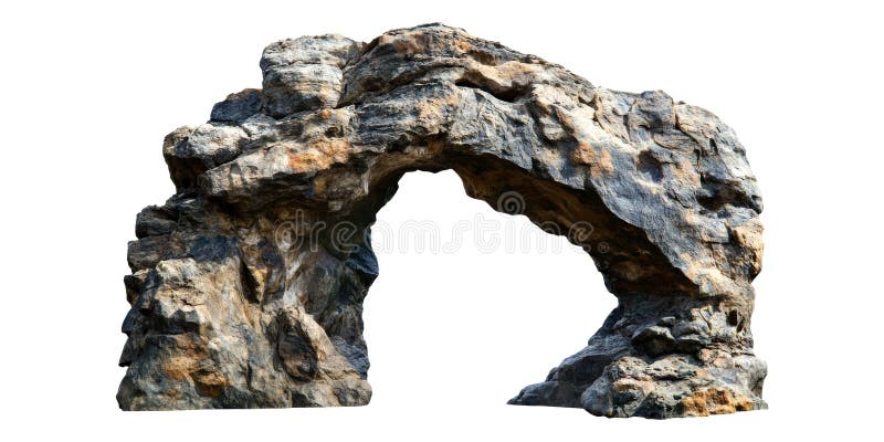 Rocky Arch Formation with Rough Texture Isolated on Transparent ...