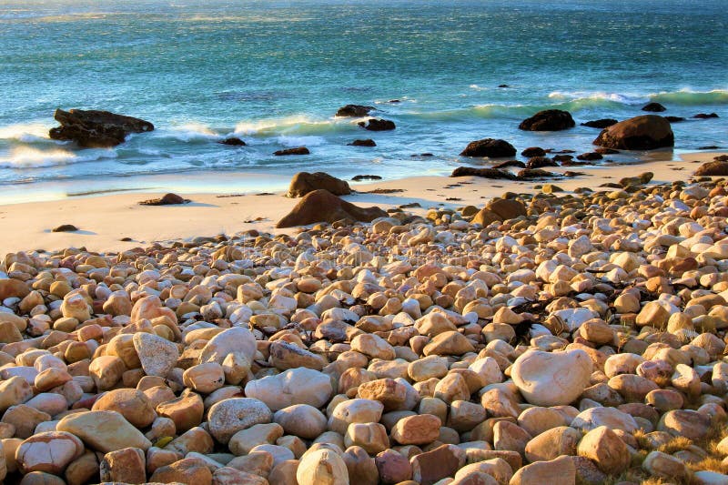 Rocky Beach stock image. Image of green, boulders, ocean - 1744651