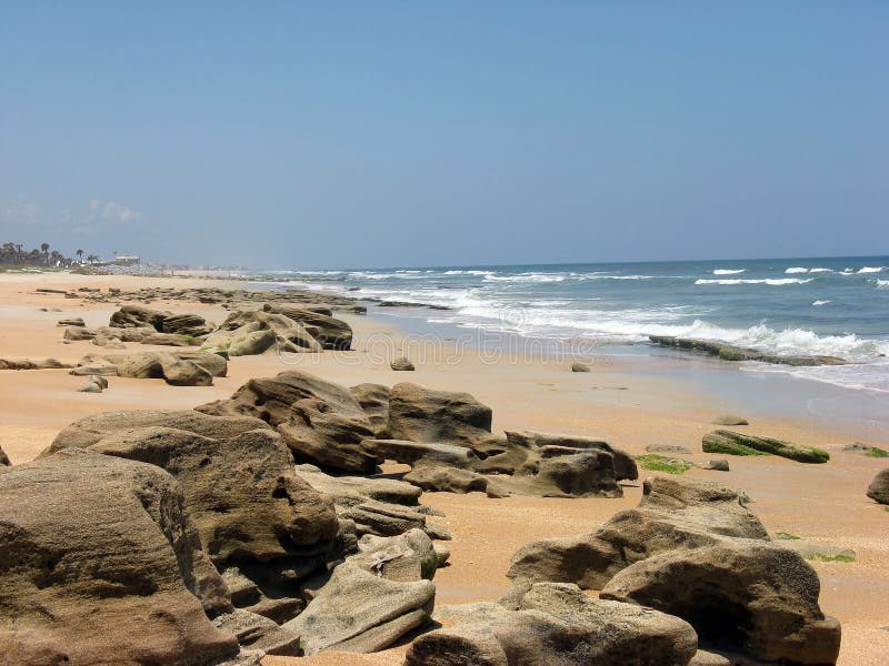 Rocky beach in florida stock image. Image of summer, sand - 10072553