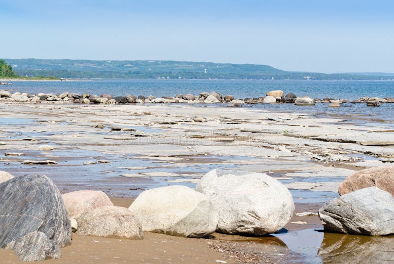 Rocky Beach on Georgian Bay, Ontario Stock Photo - Image of mountains ...