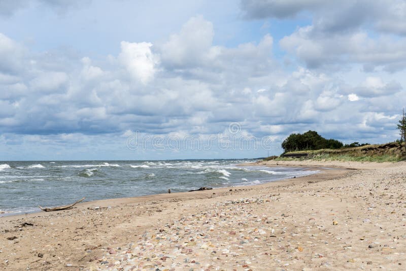 Rocky Beach with High Waves Stock Image - Image of clouds, beach: 43629969