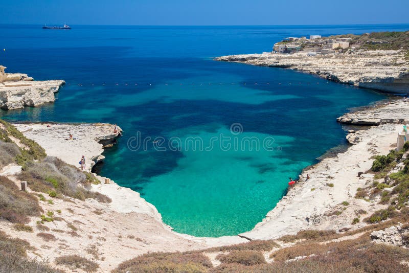 Rocky beach in Malta editorial stock photo. Image of saint - 58204328