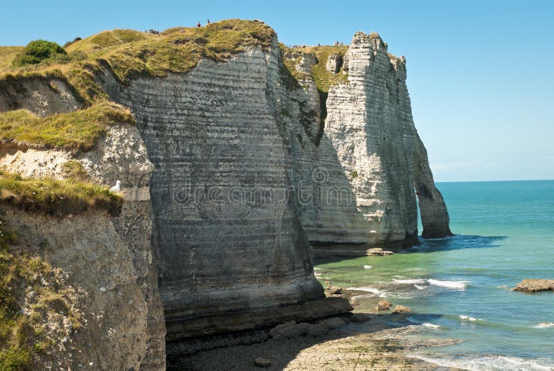 Rocky Beach in Normandy, France Stock Photo - Image of beach, hill ...
