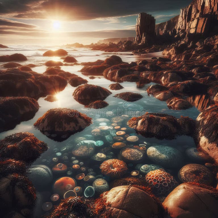 Rocky Beach with Tide Pools Variety of Textures Playing with Ref Stock ...