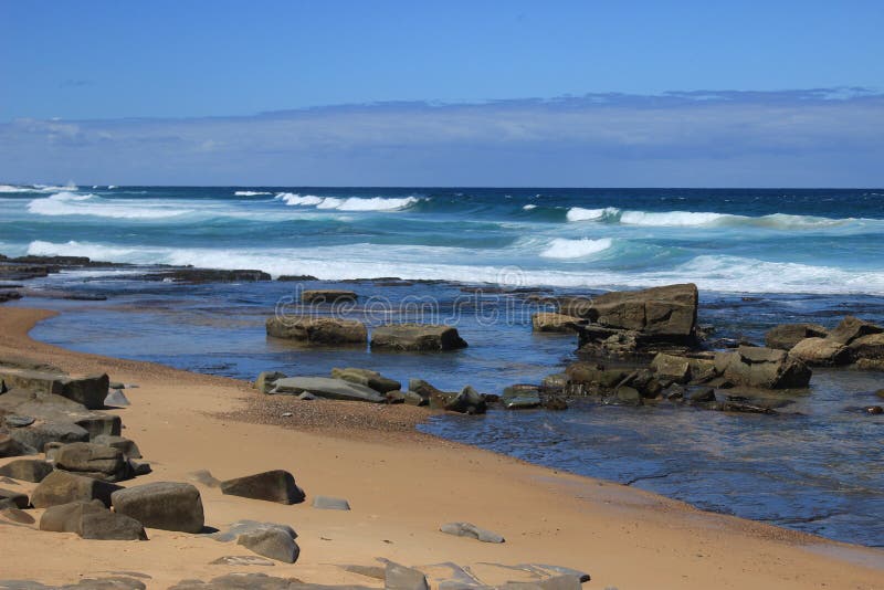Rocky Beach stock image. Image of rocky, waves, rocks - 49862295
