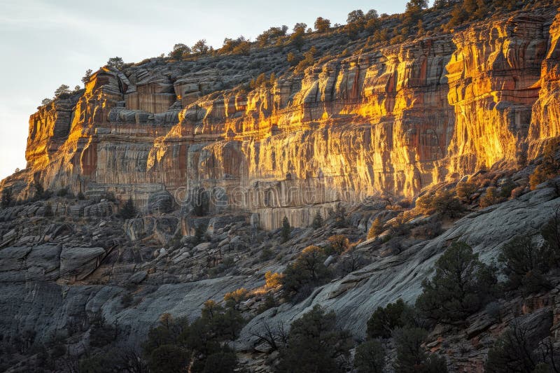 Rocky Canyon Walls Glowing in the Afternoon Sun Stock Photo - Image of ...