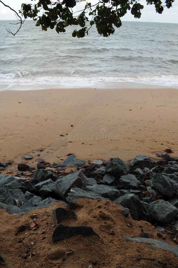 Desolate Rocky Beach Landscape in Morocco Stock Image - Image of rock ...