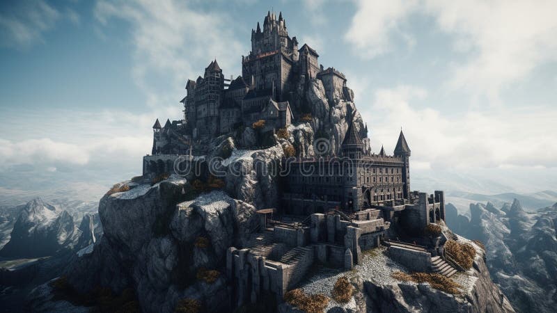 Rocky Castle stock illustration. Illustration of slope - 273670727