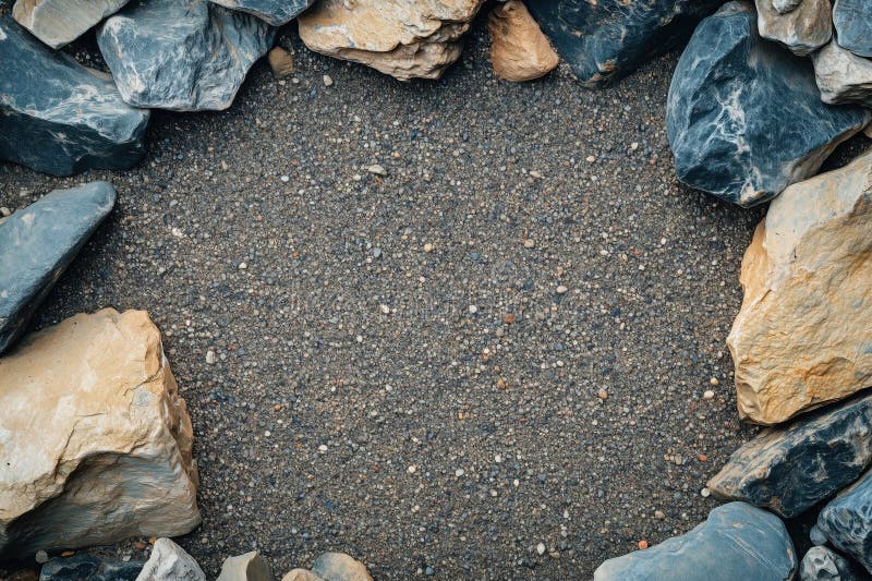 Rocky Circular Arrangement Surrounding Sandy Center Stock Photo - Image ...