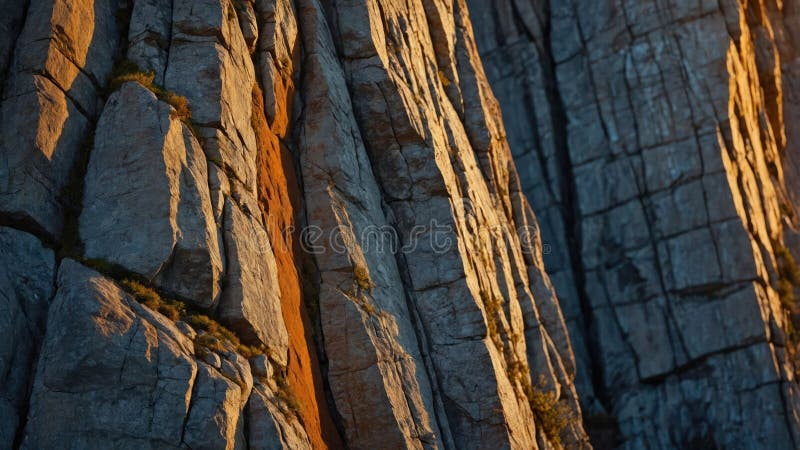 Golden Hour Cliff Face: Rugged Stone Texture at Sunset Stock ...