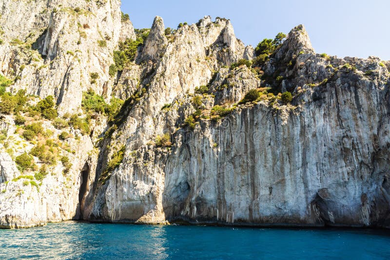 Rocky Cliff on the Island of Capri, Italy Stock Photo - Image of ...