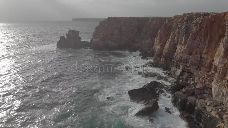 Rocky Cliff Near the Ocean during Sunset Stock Video - Video of beach ...