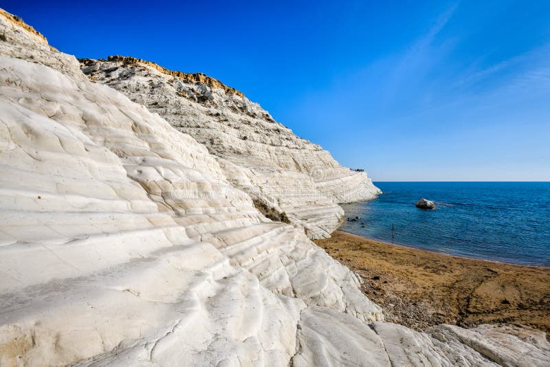 Rocky Cliff of the Steps of the Turks in Agrigento, Sicily Stock Image ...