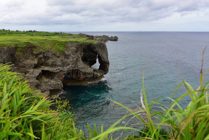 Rocky Cliffs at Cape Manzamo in Okinawa Stock Image - Image of ...