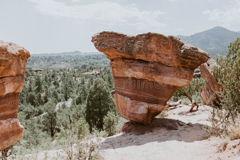 Cliffs Over a Background of a Forest Stock Image - Image of surface ...