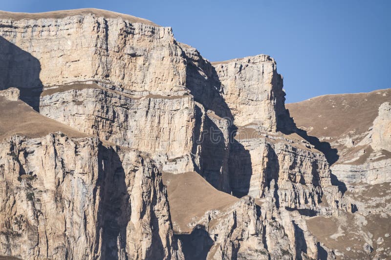 Rocky Cliffs and Steep Mountain Cliffs in the Mountains on an Autumn ...