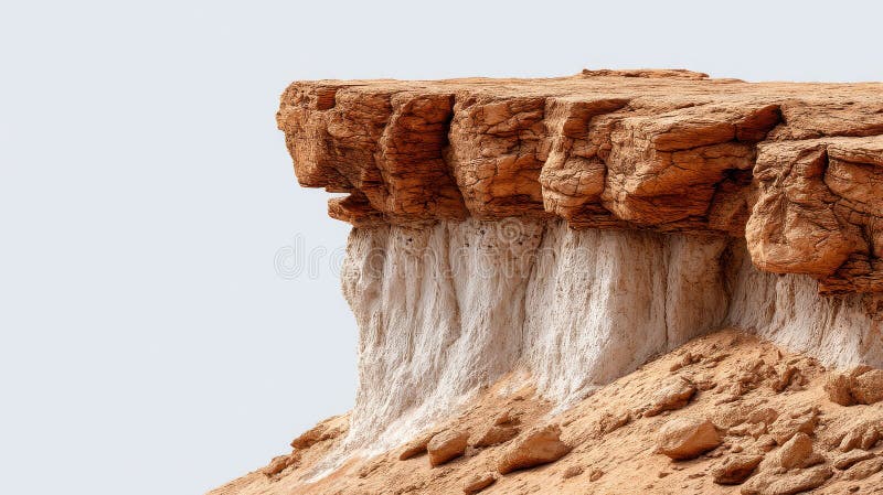 Rocky Cliffside with Eroded Base and Natural Texture in Desert Setting ...