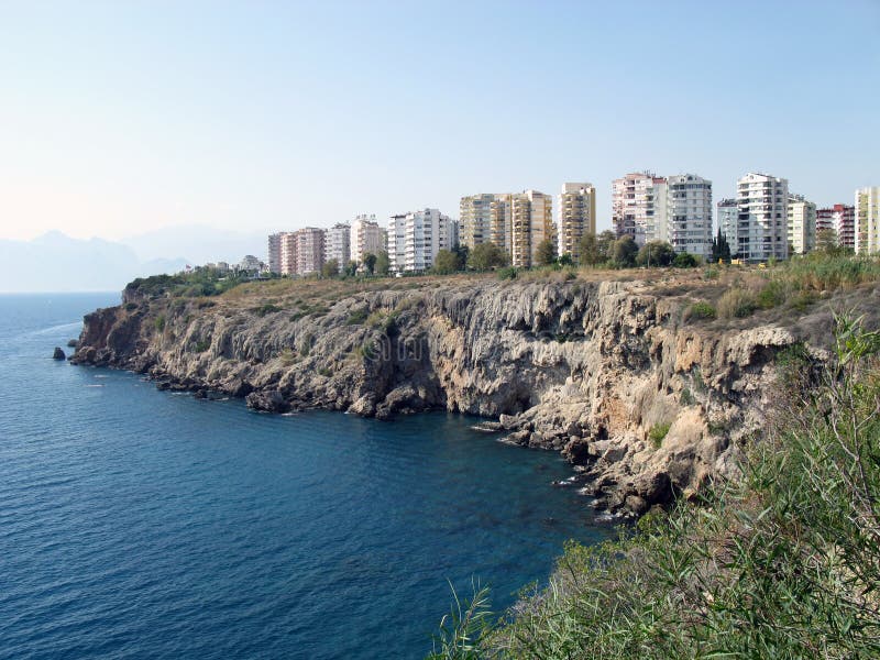 The rocky coast of Antalya stock photo. Image of turkey - 83077314