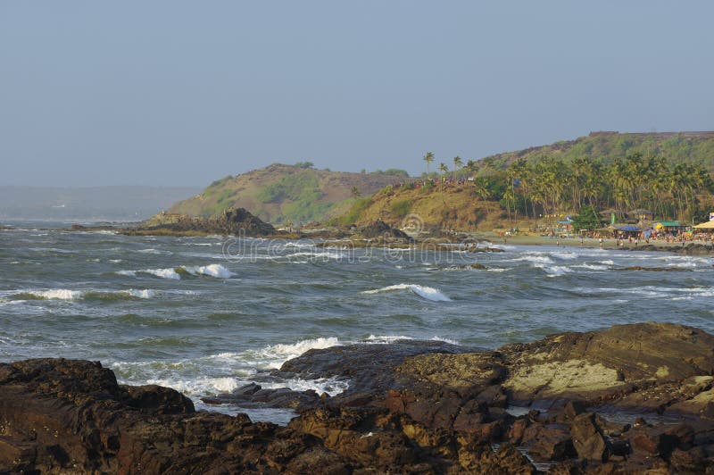 Rocky Coast of Arabian Sea in Goa Stock Photo - Image of idyllic, india ...