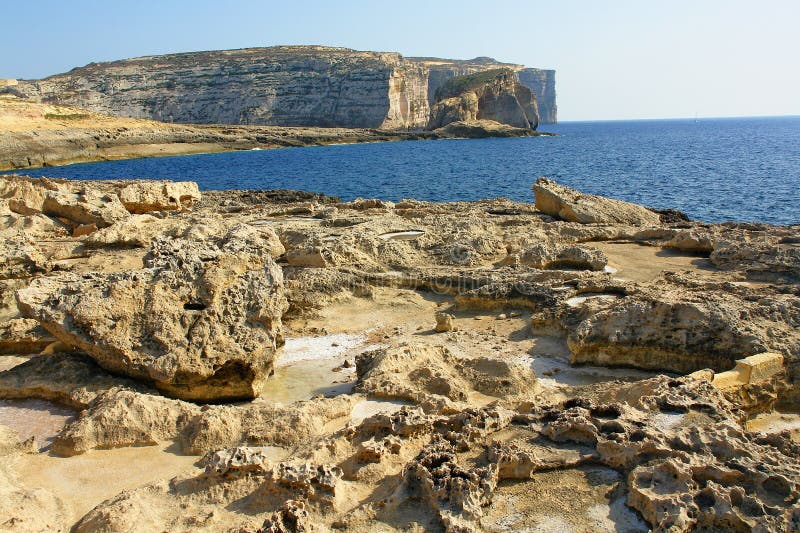 Coast of Gozo Island in Malta Stock Image - Image of tourism, rocky ...