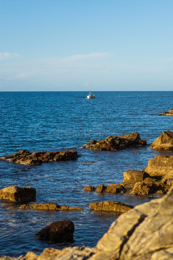 Rocky Coast Line on Spanish Sea Shore Stock Photo - Image of catalonia ...